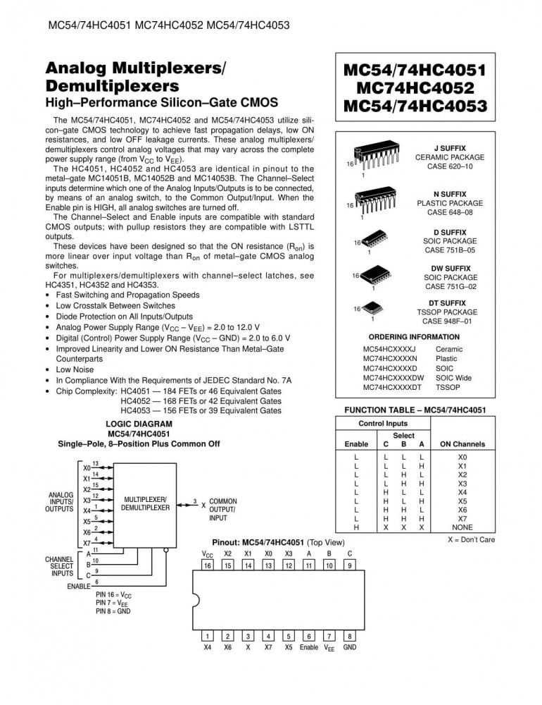 MC74HC4051DTEL datasheet page 2