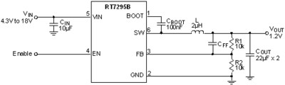 RT7285B - 1.5A, 18V, 500kHz ACOT® Synchronous Step-Down Converter