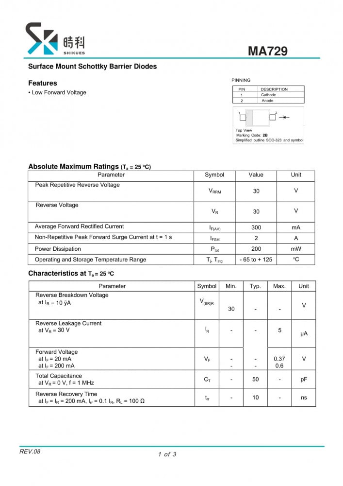 MA729 datasheet page 1