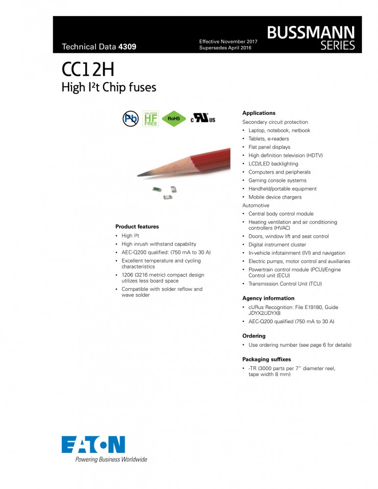 EATON CC12H datasheet page 1