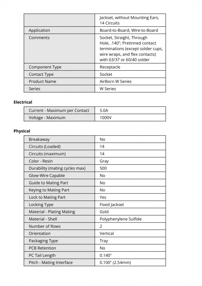 WTA14SAD9J-D01 technical document page 2