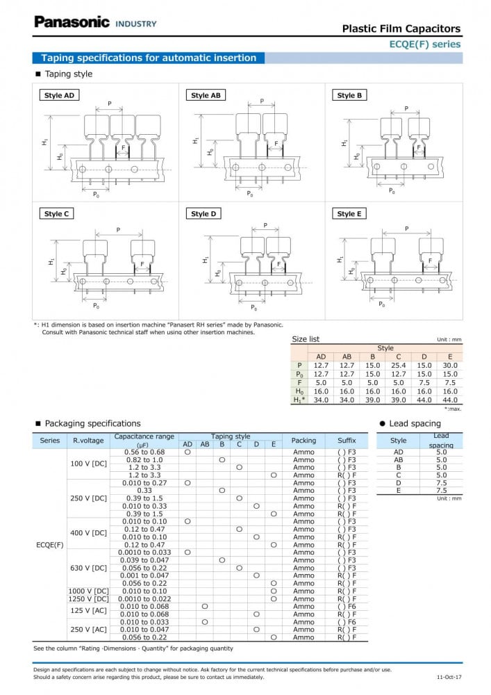 ECQE(F) datasheet page 3