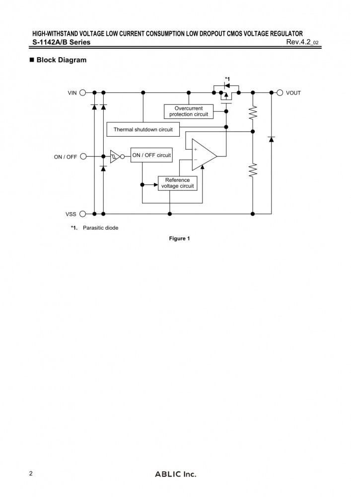 S-1142A/B datasheet page 2