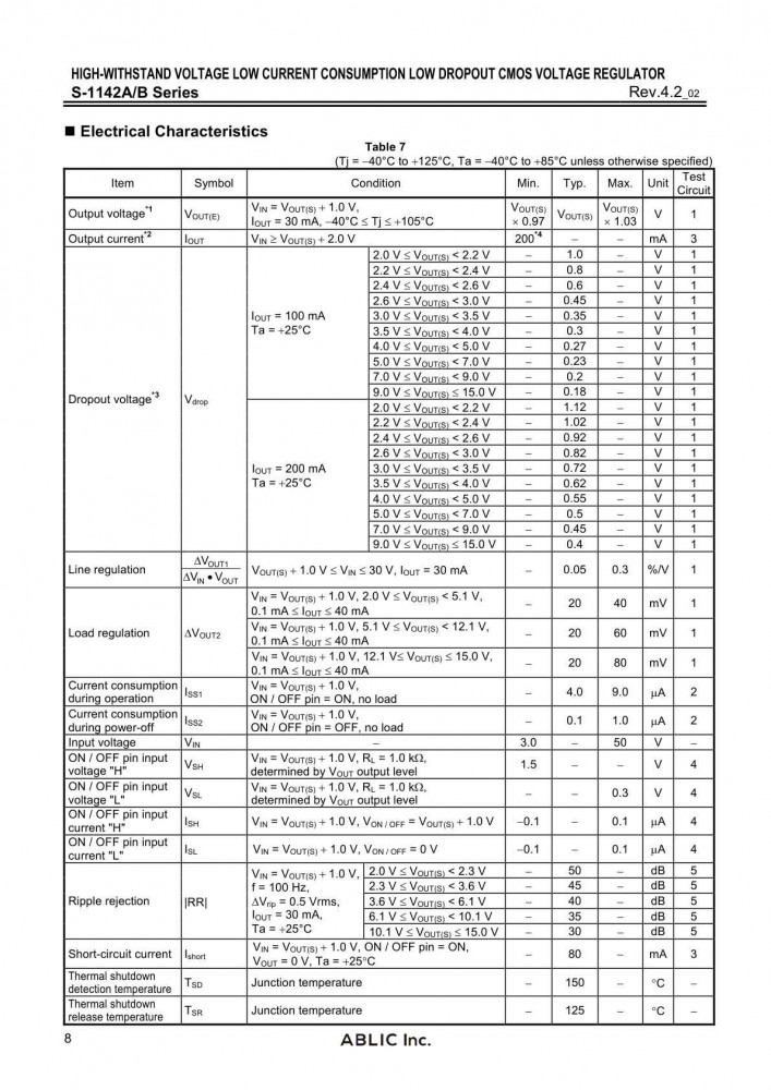 S-1142A/B datasheet page 8