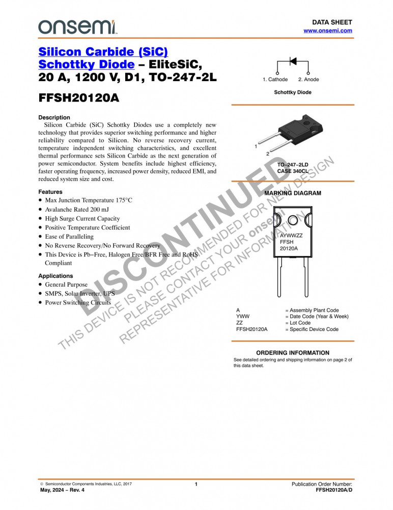 FFSH20120A datasheet page 1