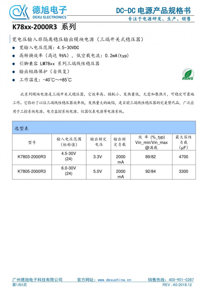 K7805-2000R3 datasheet page 1