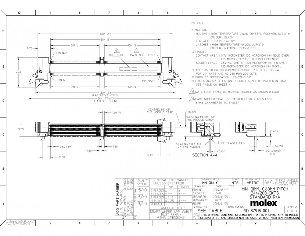0879180301 connector drawing, page 1