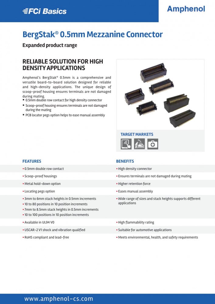 Amphenol BergStak technical document page 1