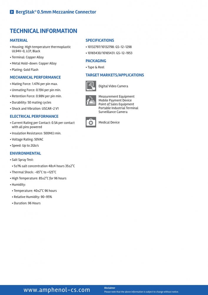Amphenol BergStak technical document page 2