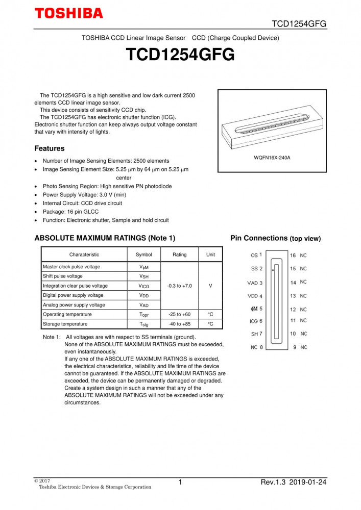 TCD1254GFG datasheet page 2
