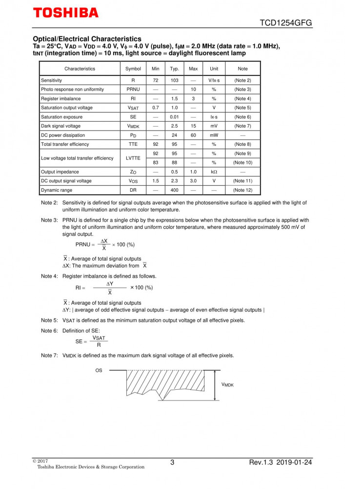 TCD1254GFG datasheet page 4
