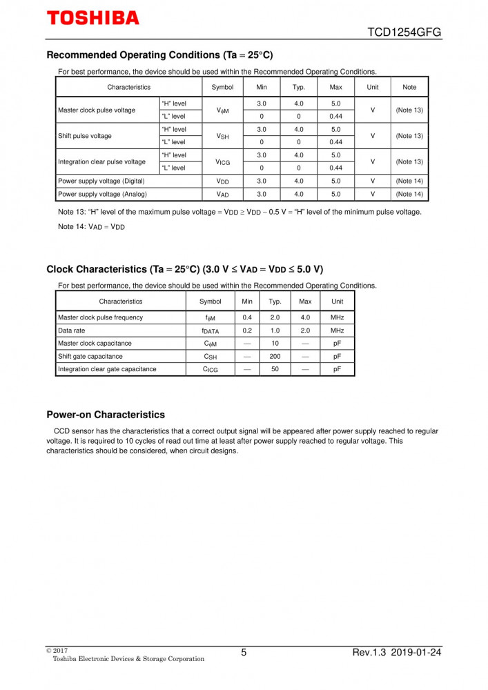 TCD1254GFG datasheet page 6