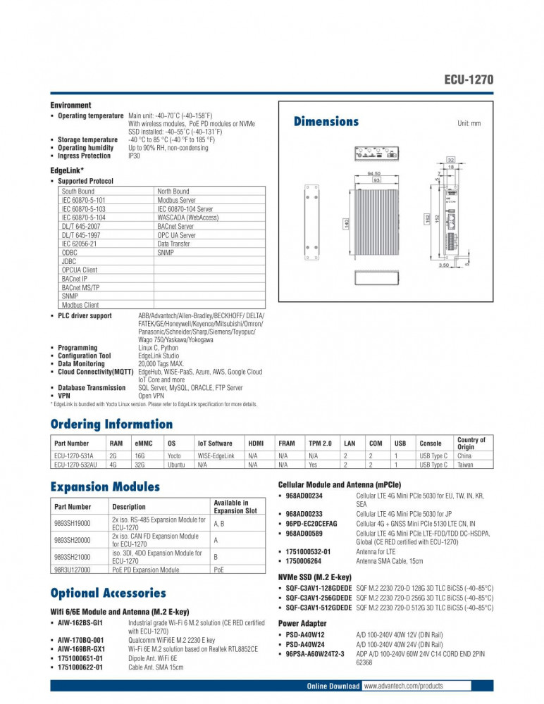 ECU-1270 technical document page 2