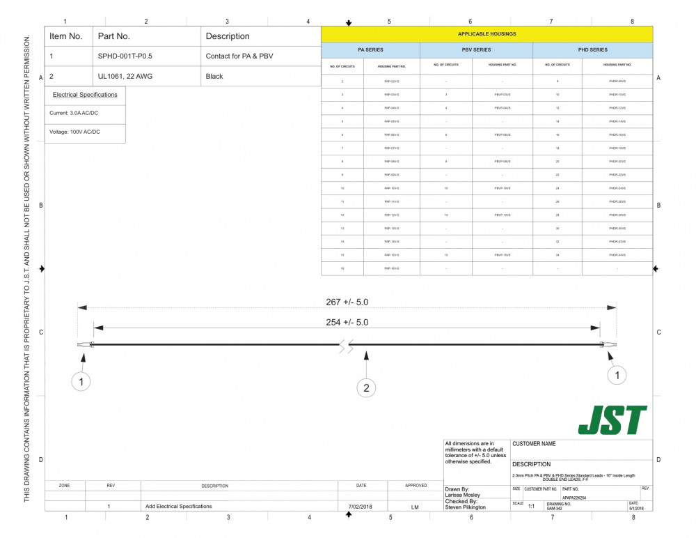 JST APAPA22K254 technical drawing