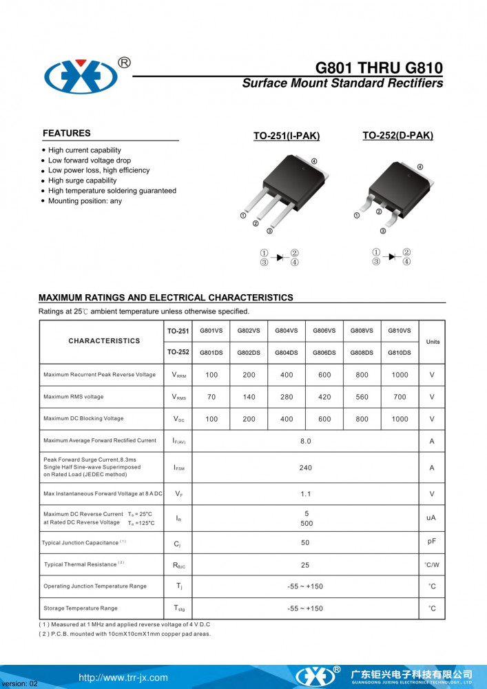 JUXING G810DS datasheet page 1