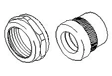 HMC Rectangular Industrial End Bell Cap Assembly, PG29, 14.00-18.00mm dia. Wire, Blue Bush, for External Threaded Hoods for sale