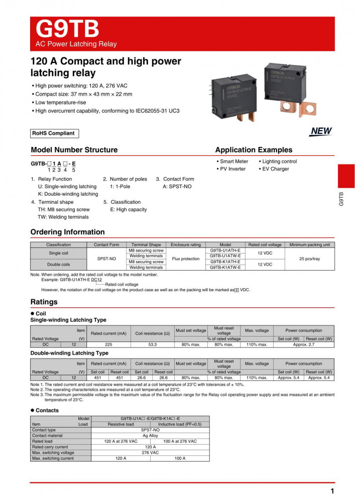 G9TB relay technical document page 1