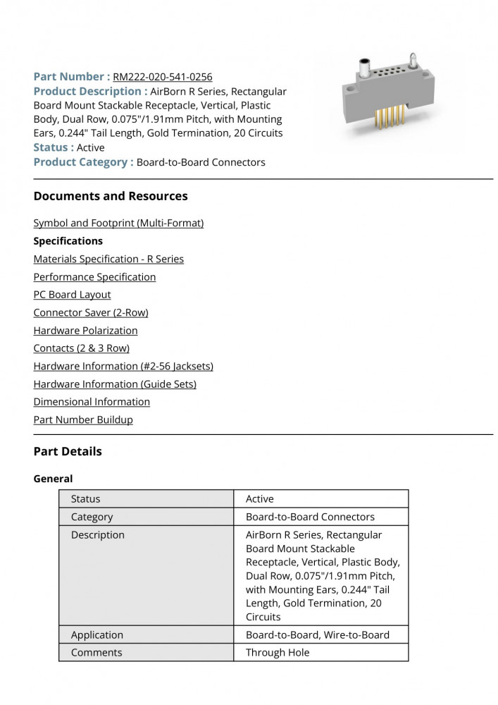 RM222-020-541-0256 technical document page 1