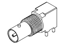 Mini-BNC Jack, Right-Angle, Bulkhead Receptacle, PCB, Through Hole, Die Cast Body, Nickel (Ni) Plated, One Piece Per Bag, 75 Ohms for sale