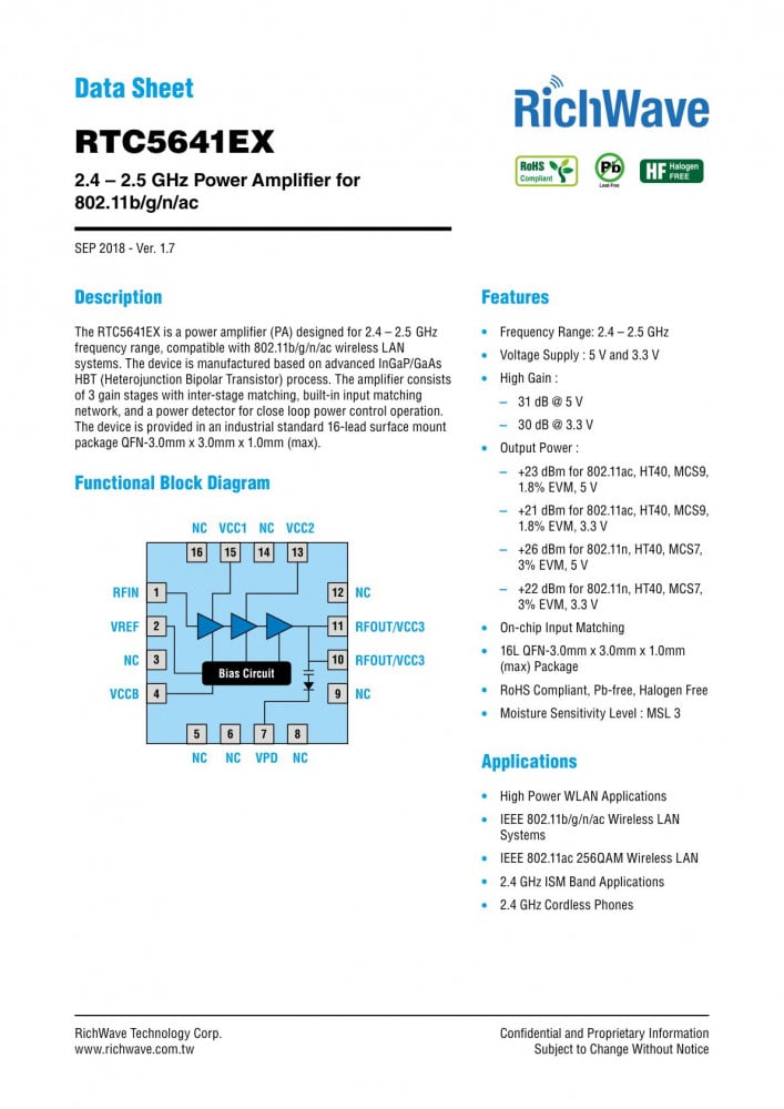 RTC5641EX datasheet page 1