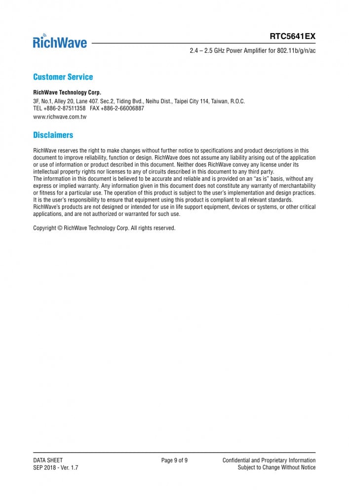 RTC5641EX datasheet page 9