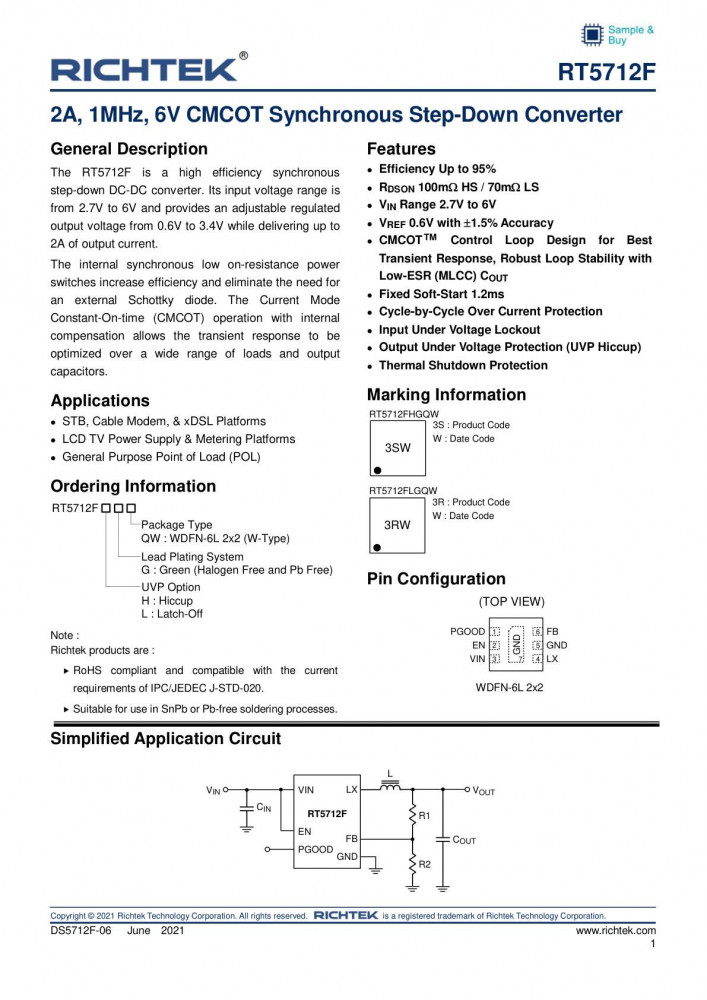 RT5712F technical document page 1
