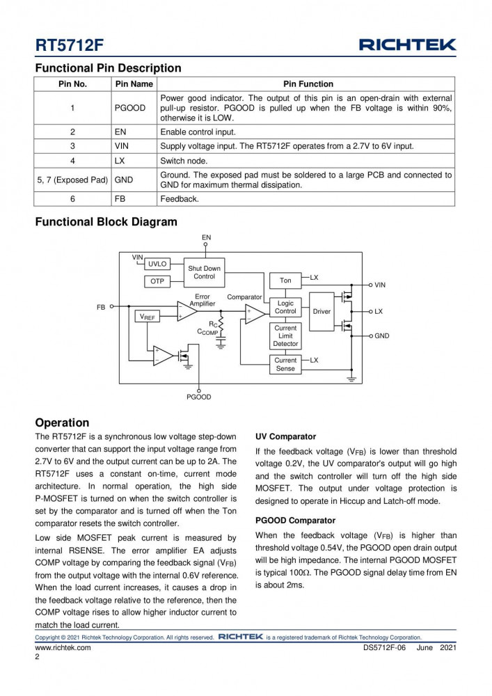 RT5712F technical document page 2