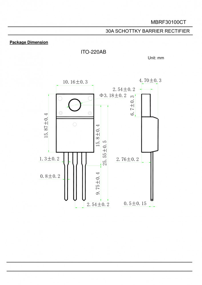 MBRF30100CT package drawing