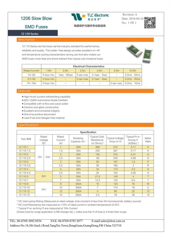 TLC Electronic 121105 datasheet page 1