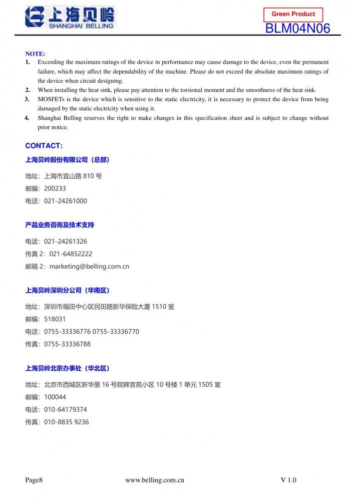 BLM04N06-P datasheet page 8