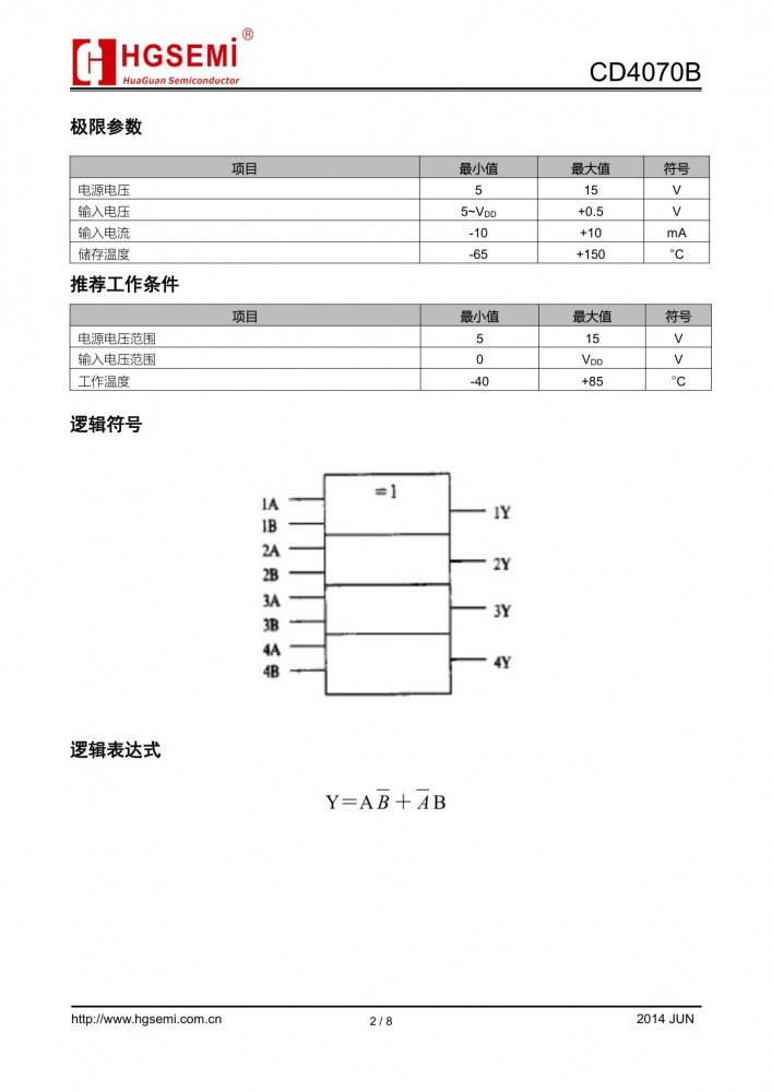 CD4070BE datasheet page 2