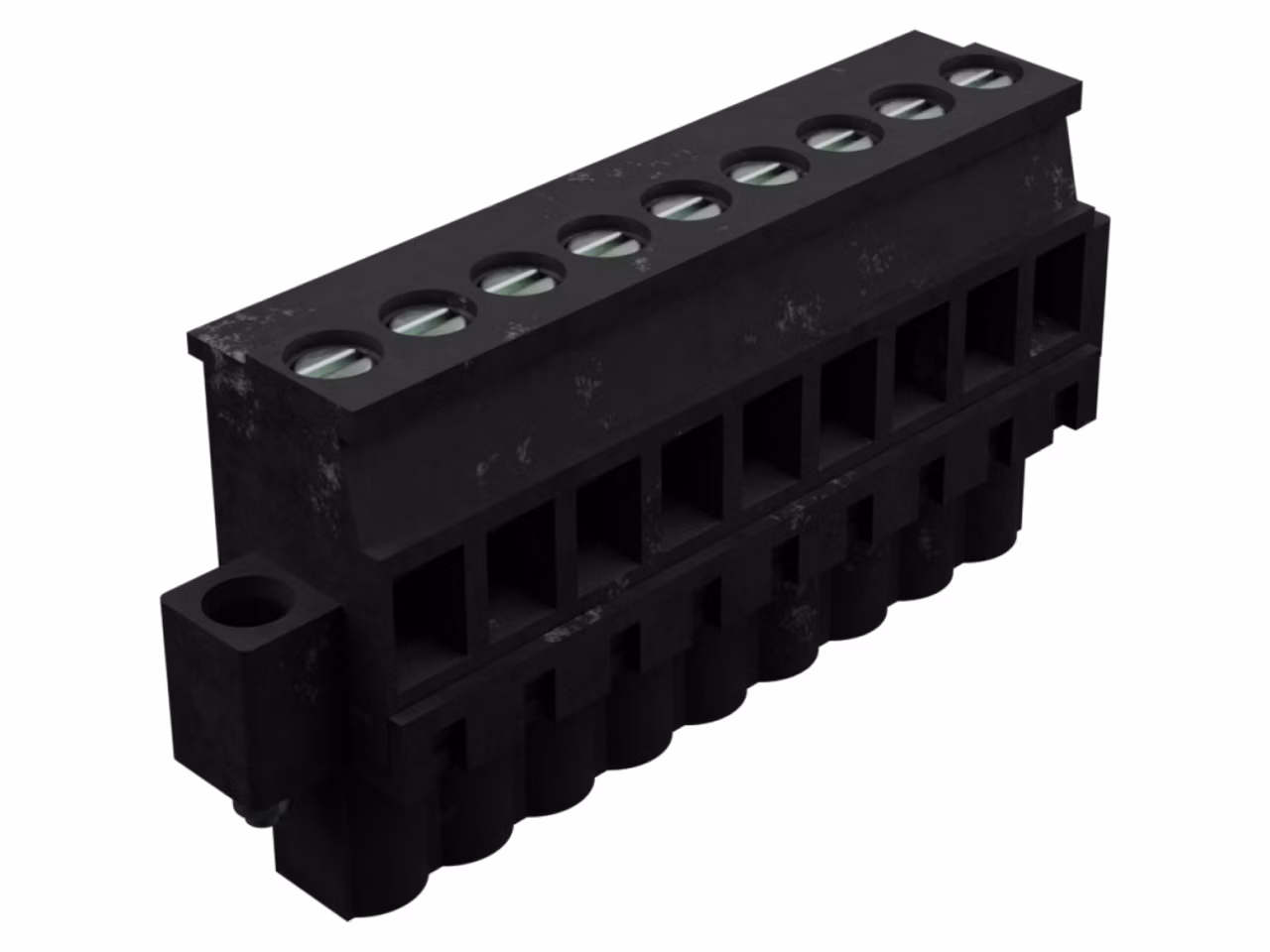 5.00mm Pitch Eurostyle Vertical Plug, with Retention Screws, Rear Wire Entry, Gold (Au) Plated, Black, 9 Circuits for sale