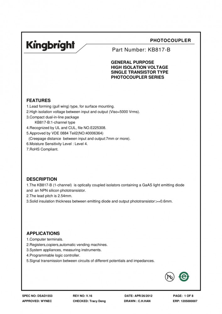 KB817-B datasheet page 1