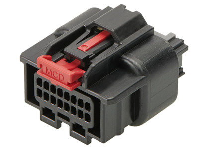 Mini50 Sealed Receptacle Housing, Dual Row, without CPA, 8 Circuits, Polarization Option A, Black