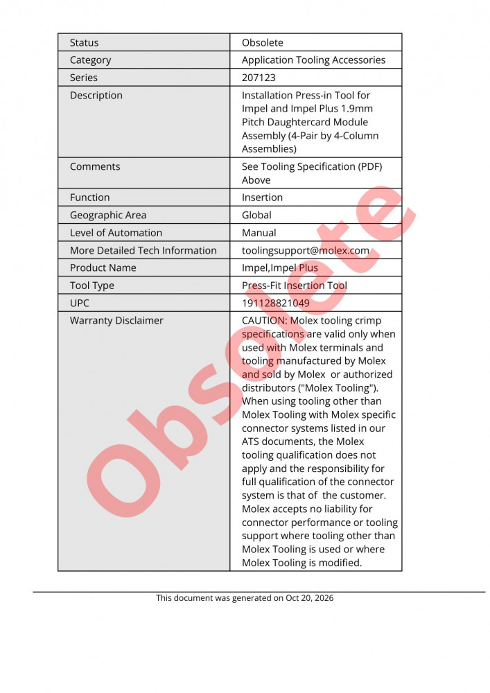 Molex 2002140023 tooling document page 2