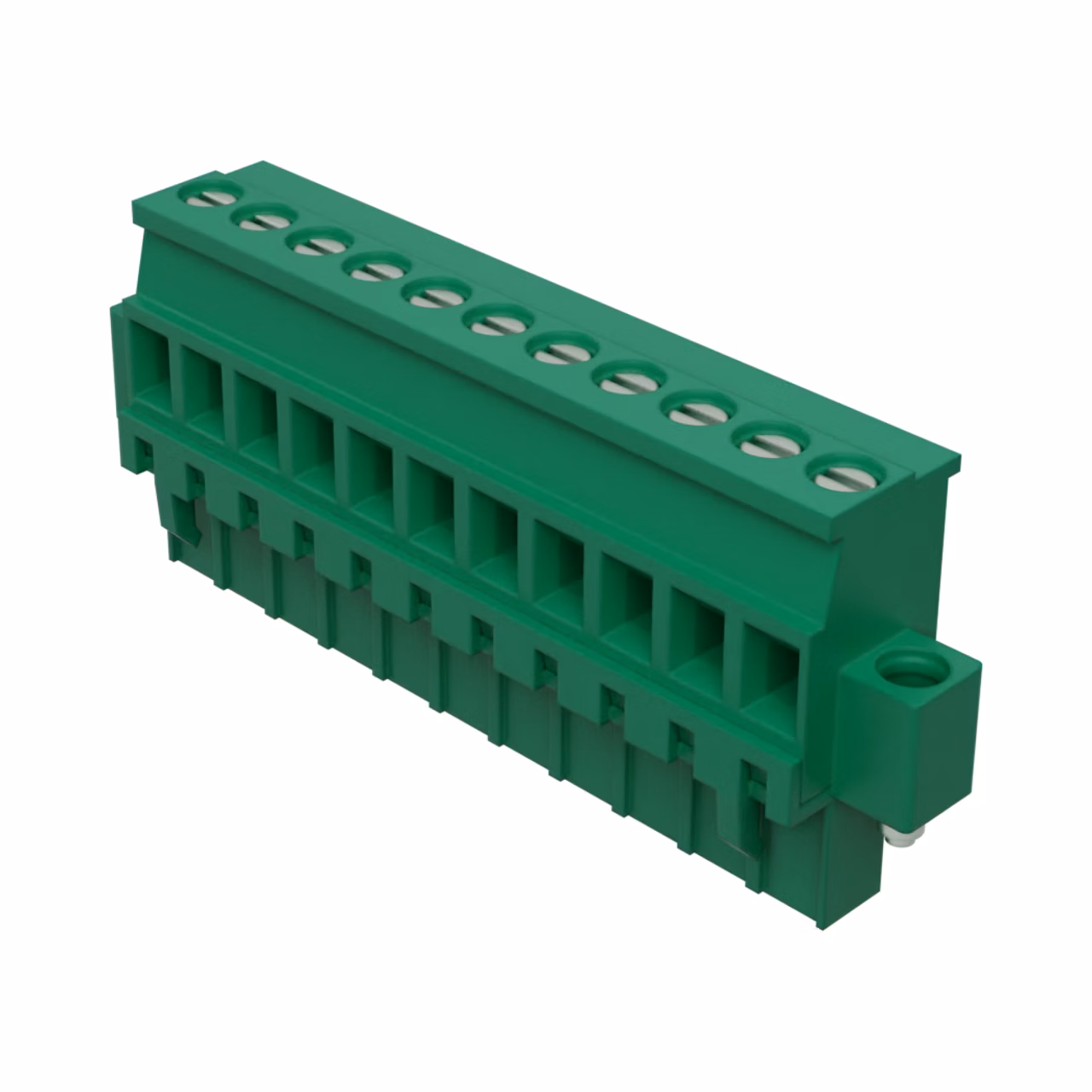 5.00mm Pitch Eurostyle Vertical Plug, with Retention Screws, Front Wire Entry, Green Housing, 11 Circuits for sale