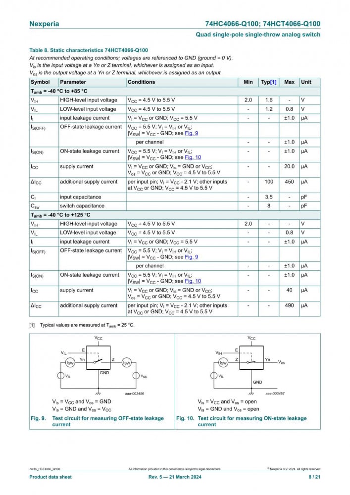 74HC4066D-Q100 datasheet page 8