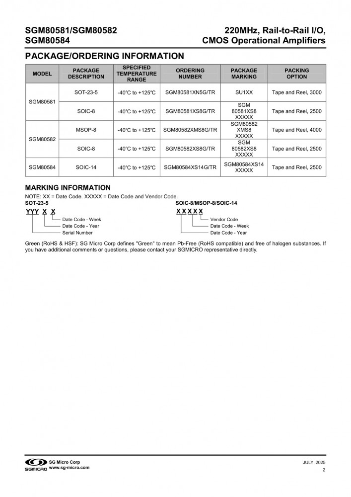 SGM80581 datasheet page 2