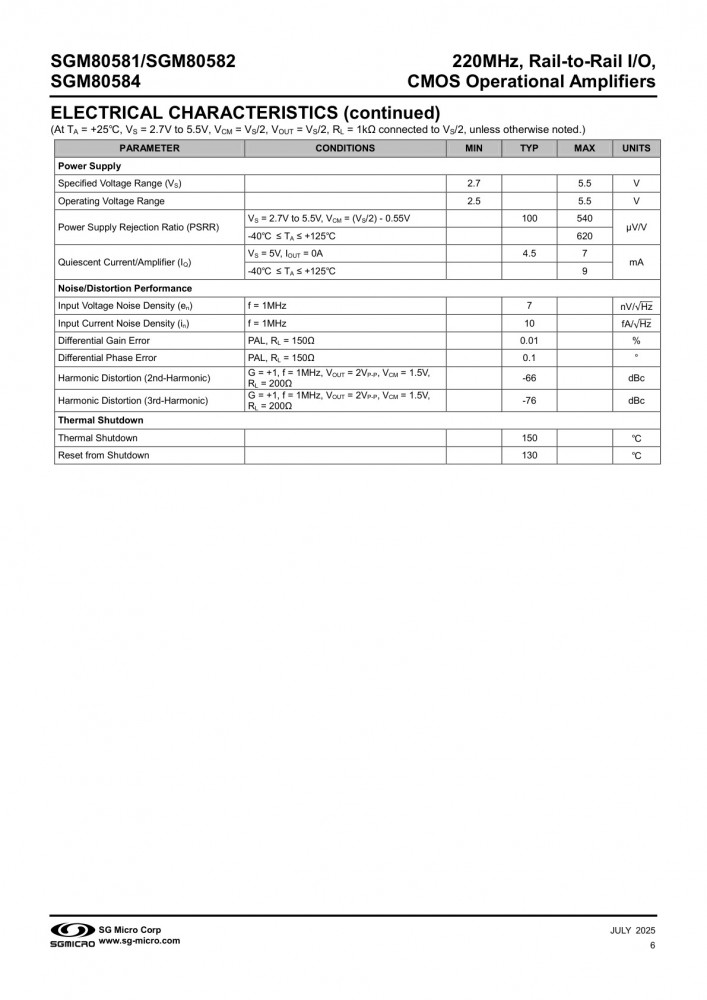 SGM80581 datasheet page 6