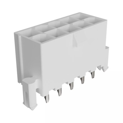 Mini-Fit Jr. Vertical Header, 4.20mm Pitch, Dual Row, 10 Circuits, with Snap-in Plastic Peg PCB Lock, PA Polyamide Nylon 6/6 94V-0 Gold, Natural for sale