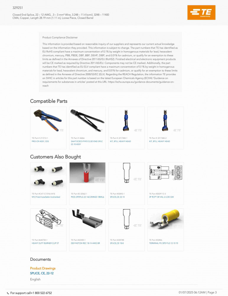 TE Connectivity 329251 technical document page 3