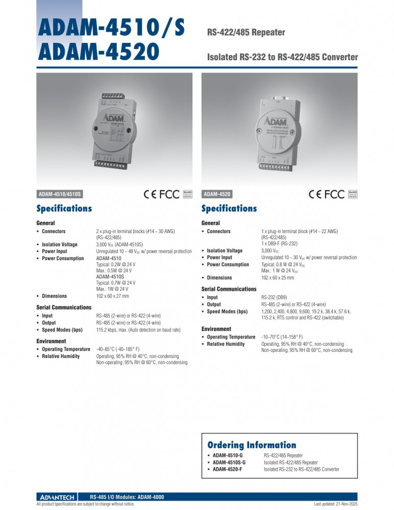 ADAM-4510 product documentation preview
