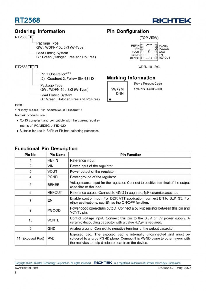RT2568 datasheet page 2