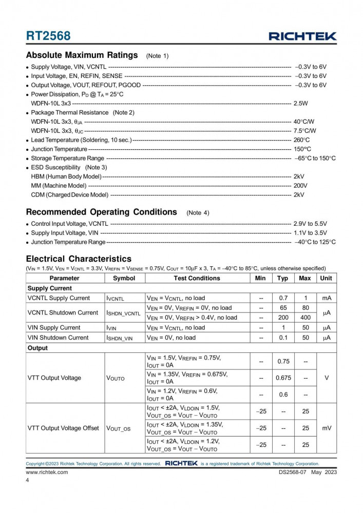 RT2568 datasheet page 4