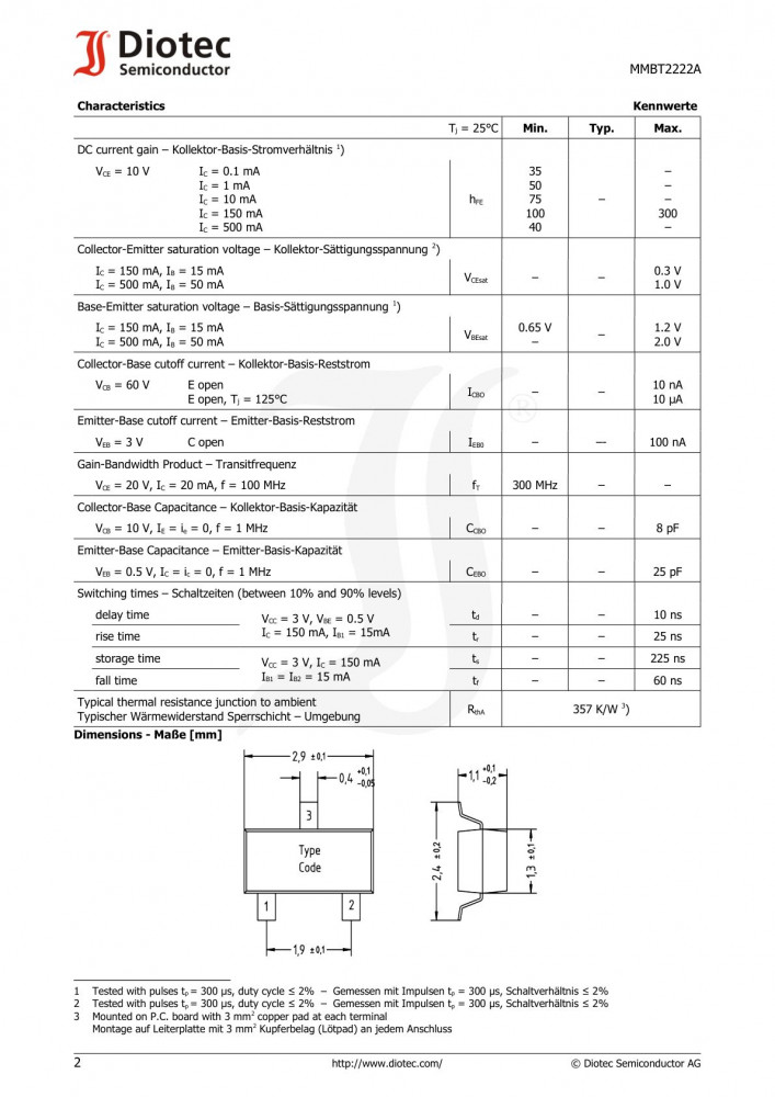 MMBT2222A datasheet page 2