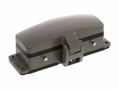 Heavy-Duty Standard (STD) Double Lever Bulkhead Mount Housing, Die-cast Aluminum, with 4 Pegs, With Cover, with Gasket, Size 24B «104x27», Grey for sale