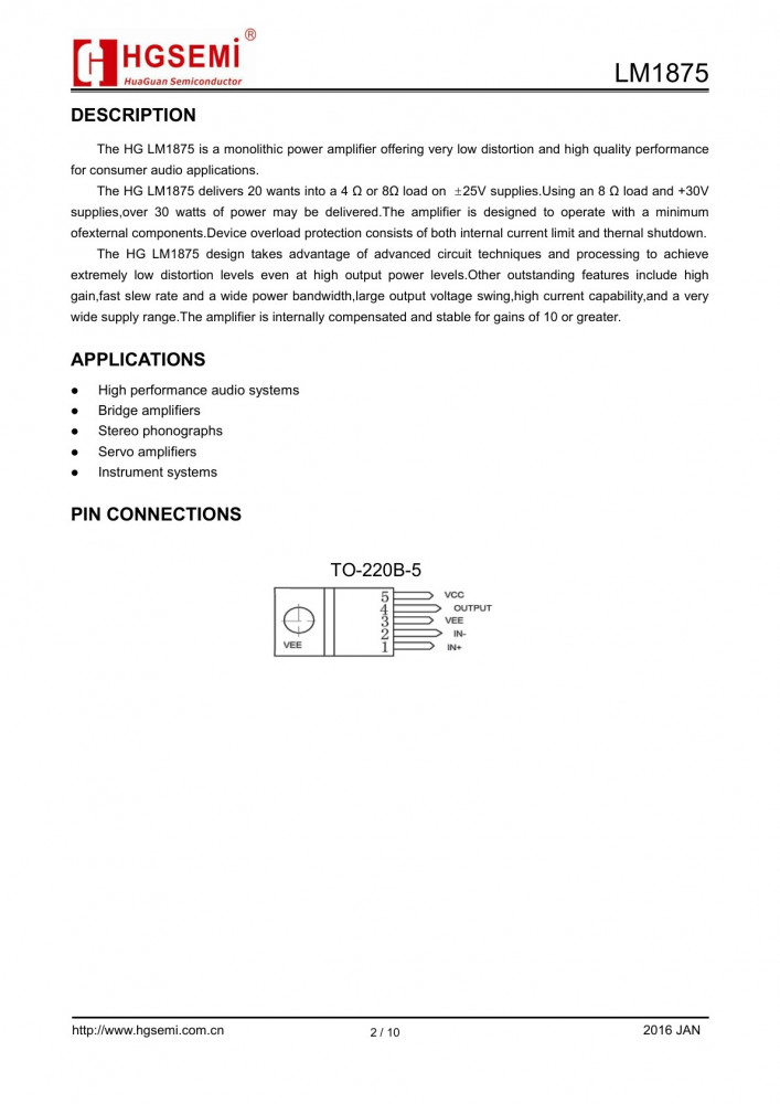 LM1875T datasheet page 2