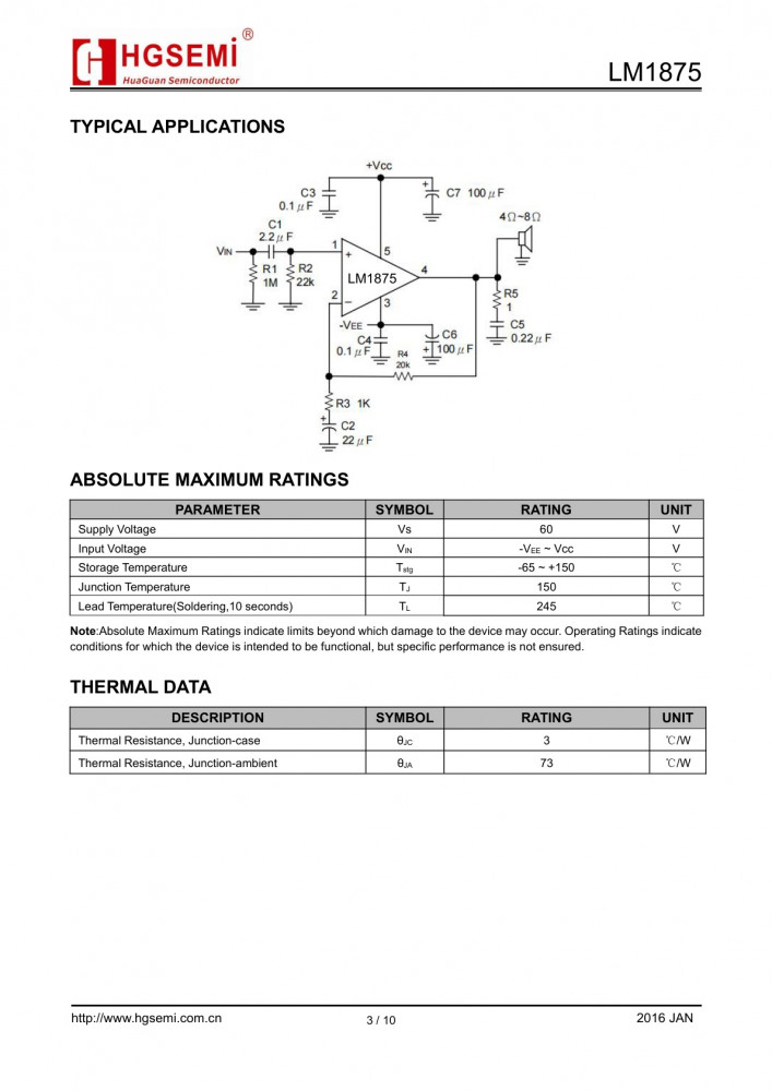 LM1875T datasheet page 3