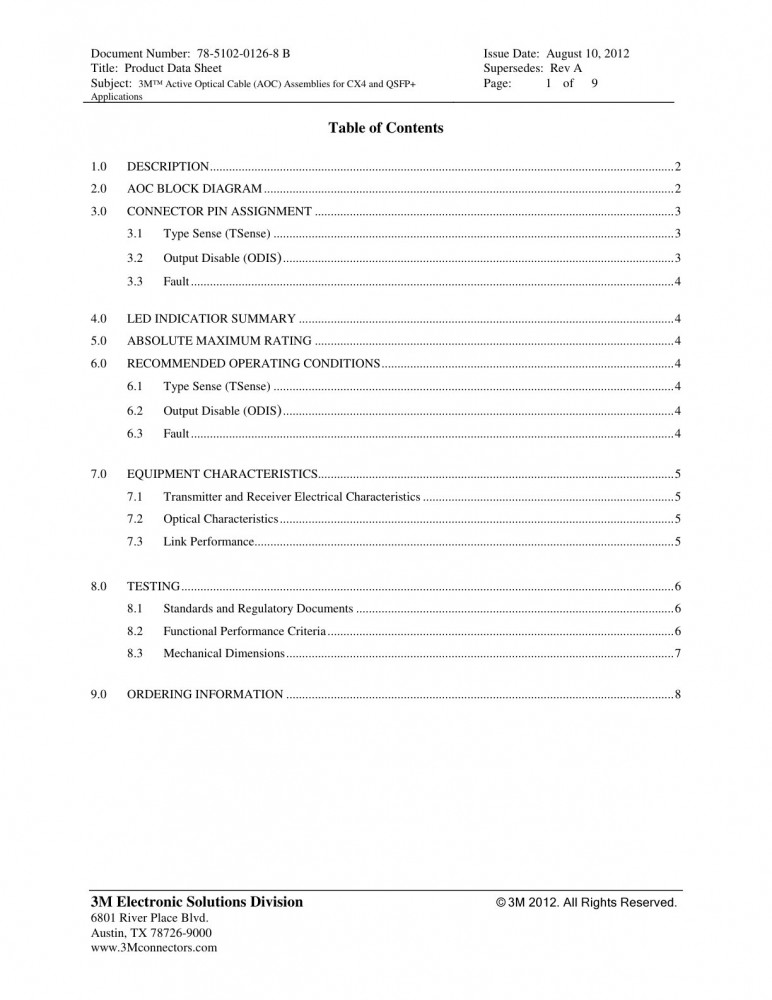 3M AOC datasheet page 2