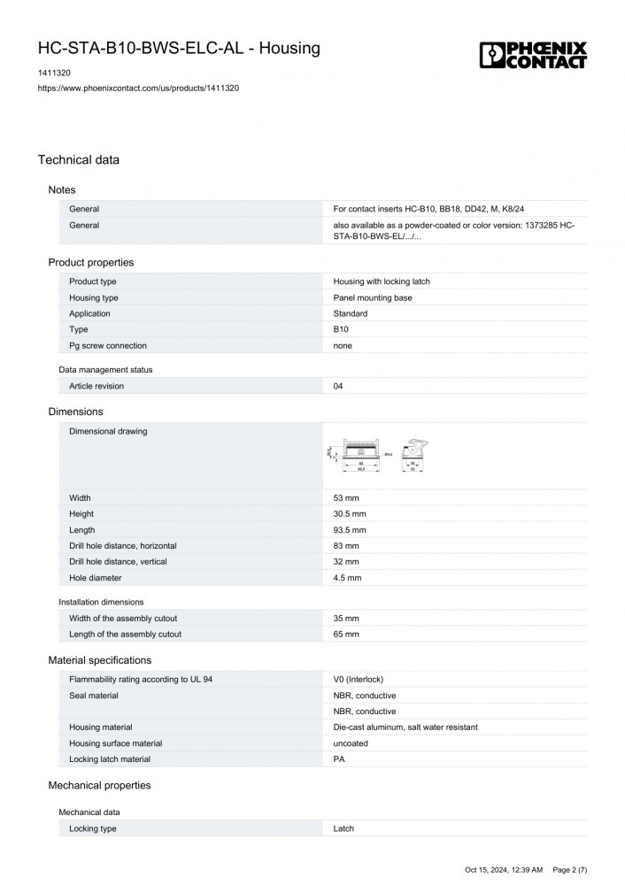 Phoenix Contact 1411320 product documentation page 2